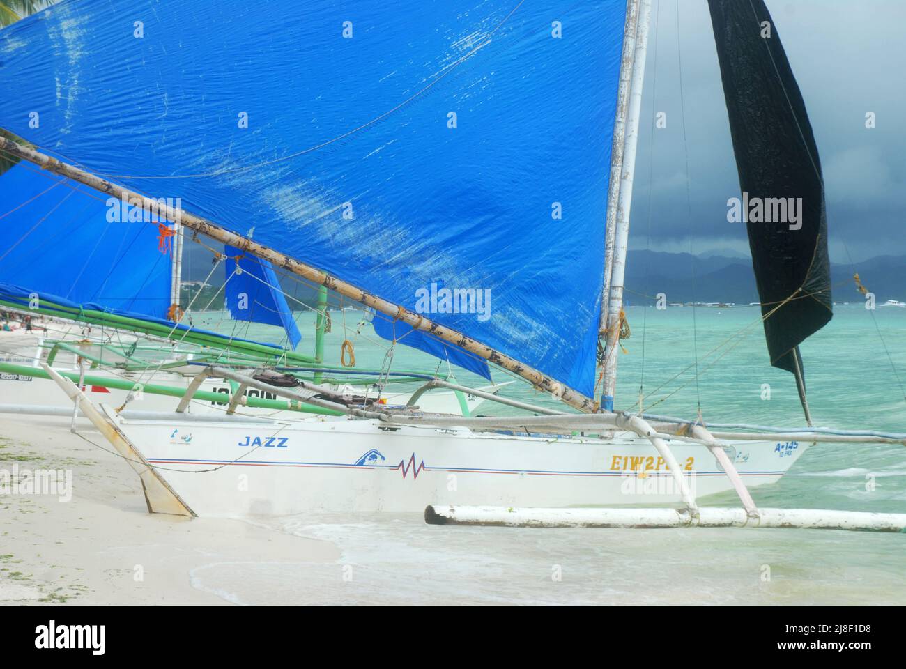 Paraw Boats, White Beach, Boracay, The Visayas, Philippines, Southeast ...