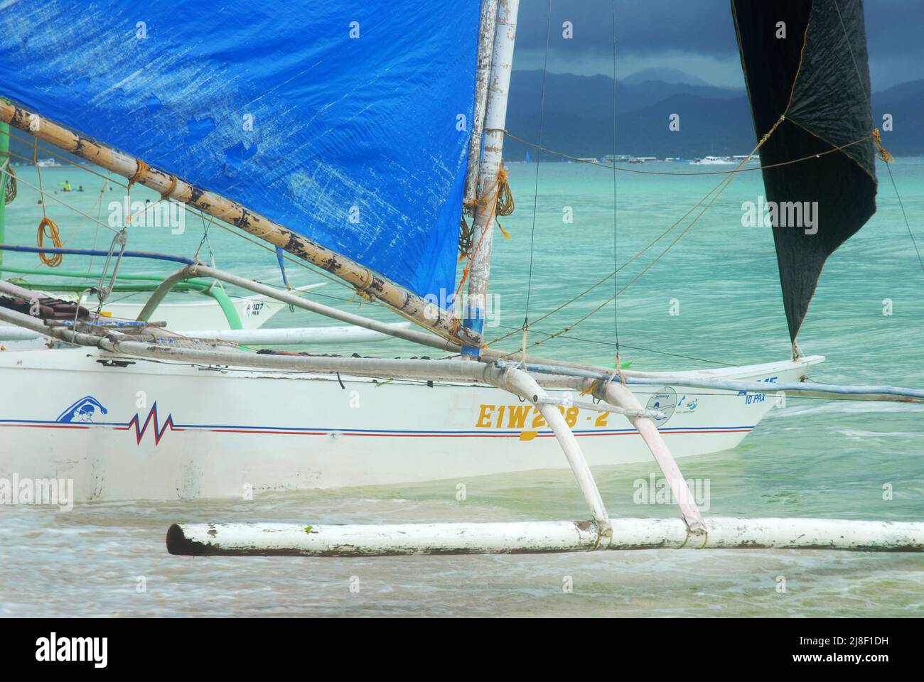 Paraw Boats, White Beach, Boracay, The Visayas, Philippines, Southeast ...