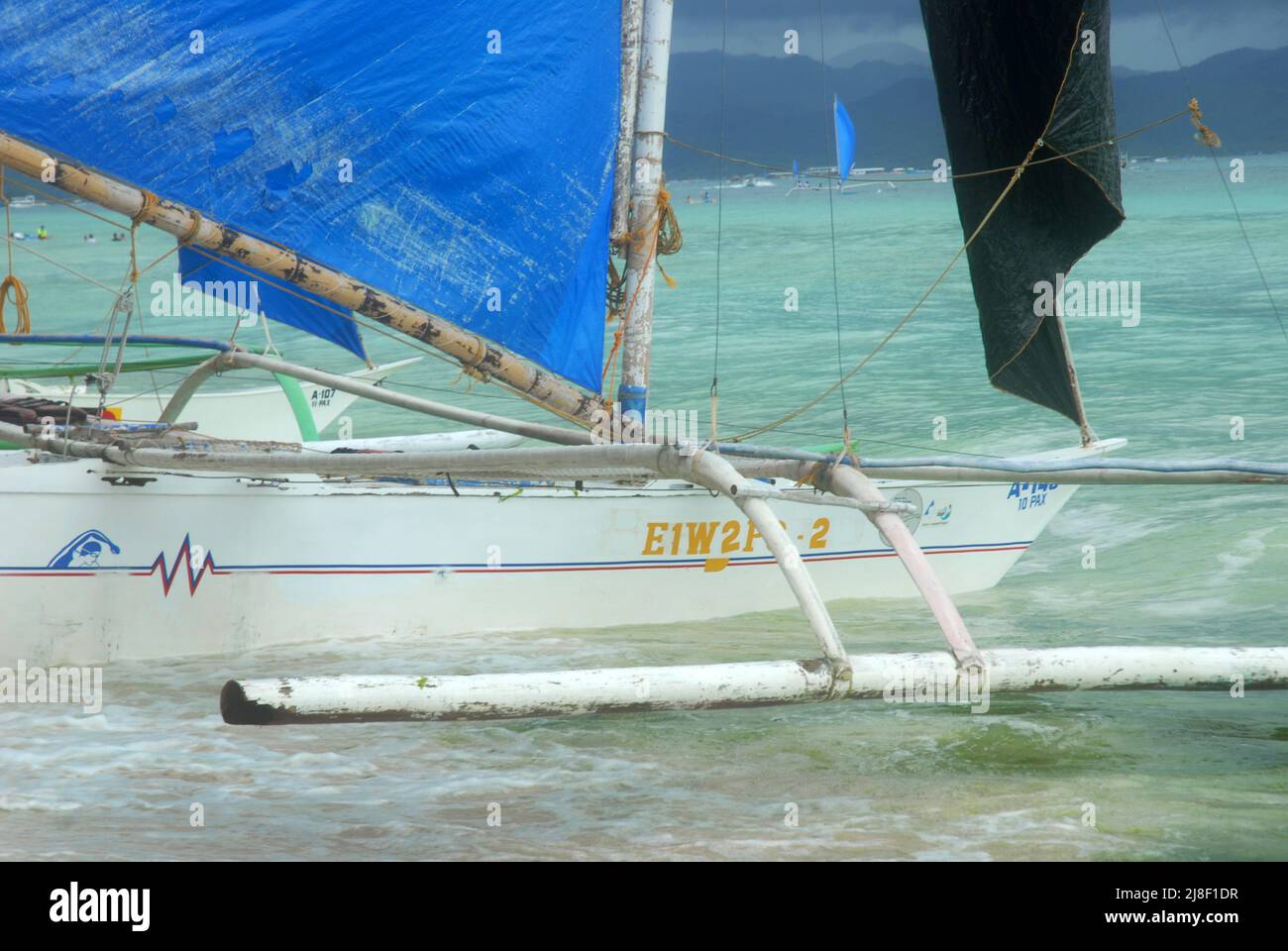 Paraw Boats, White Beach, Boracay, The Visayas, Philippines, Southeast ...