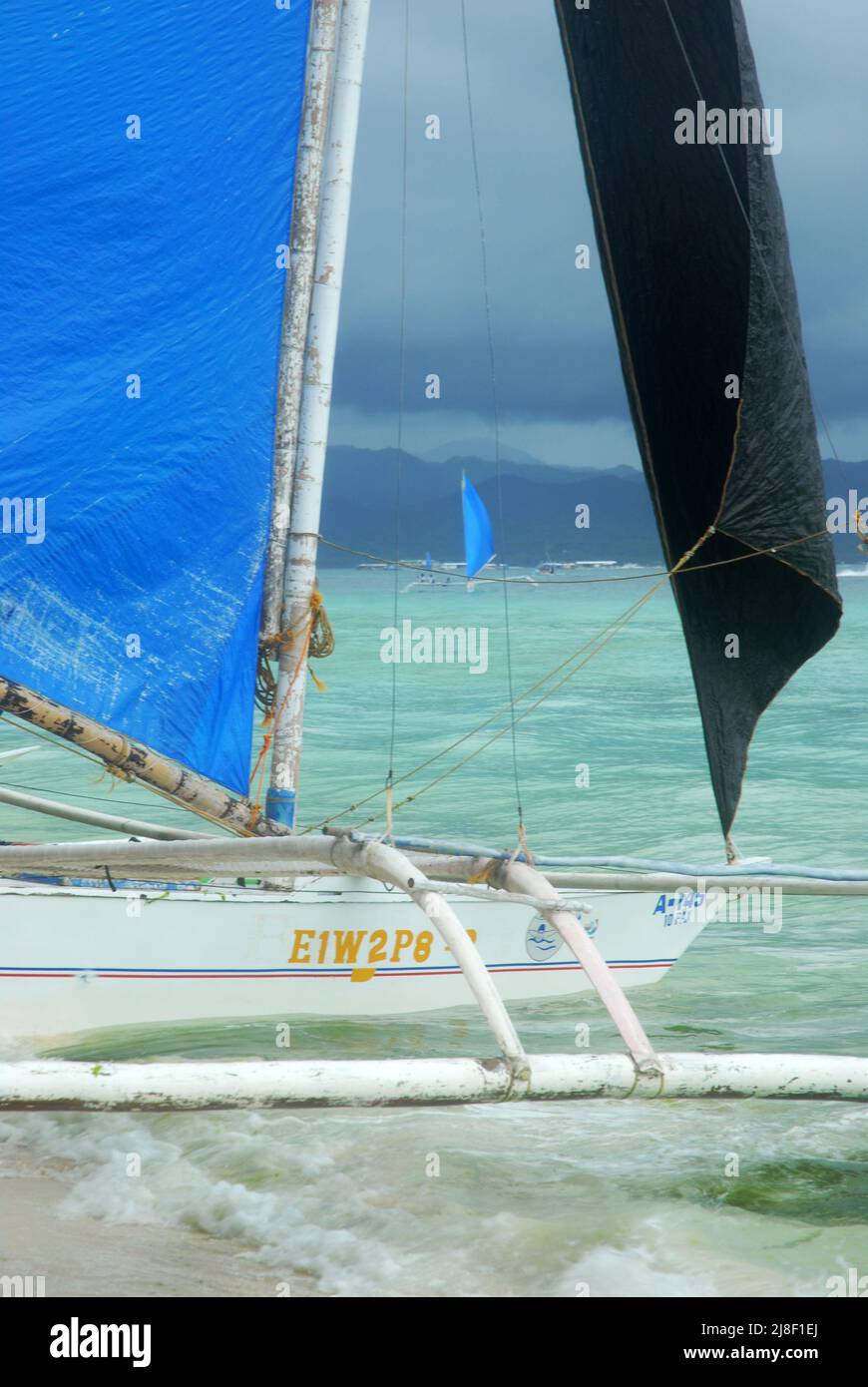 Paraw Boats, White Beach, Boracay, The Visayas, Philippines, Southeast ...