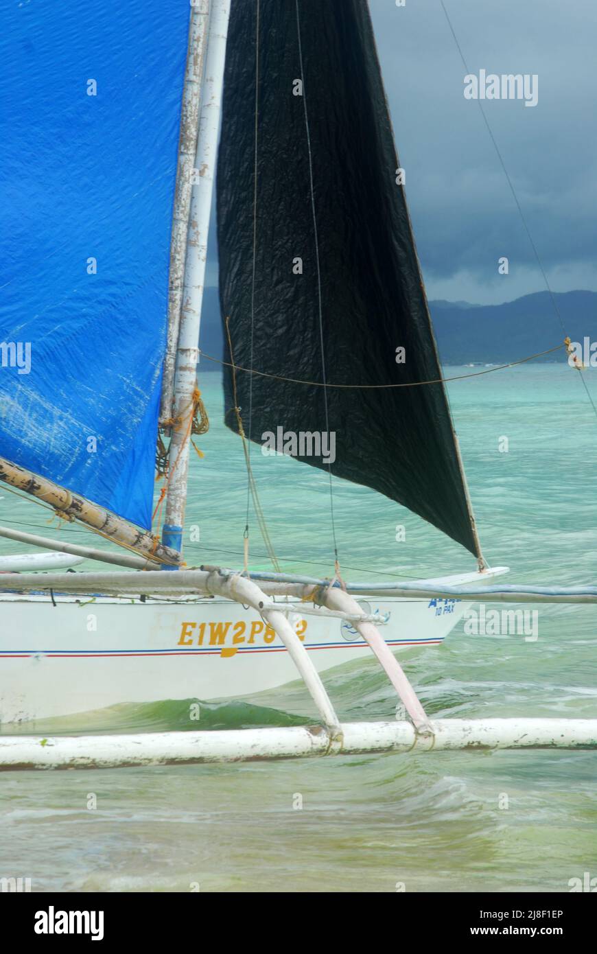 Paraw Boats, White Beach, Boracay, The Visayas, Philippines, Southeast ...