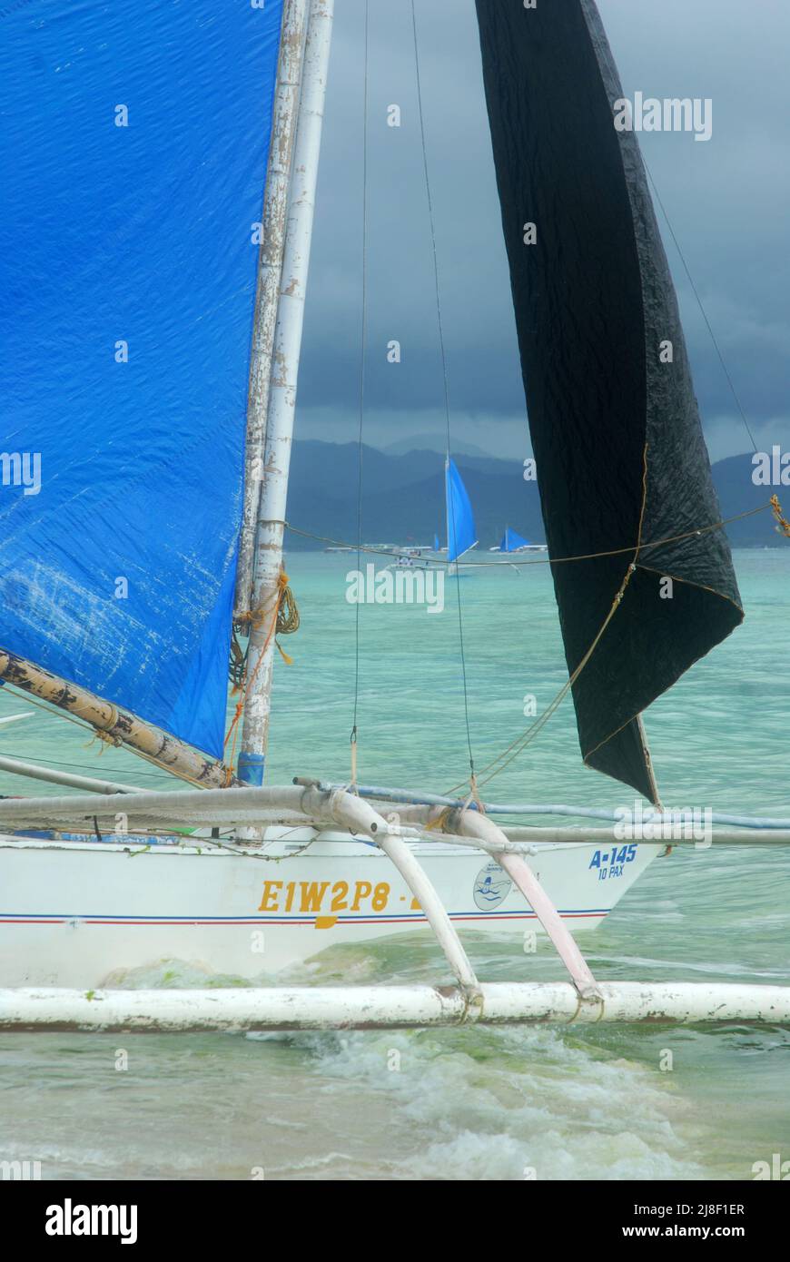 Paraw Boats, White Beach, Boracay, The Visayas, Philippines, Southeast ...