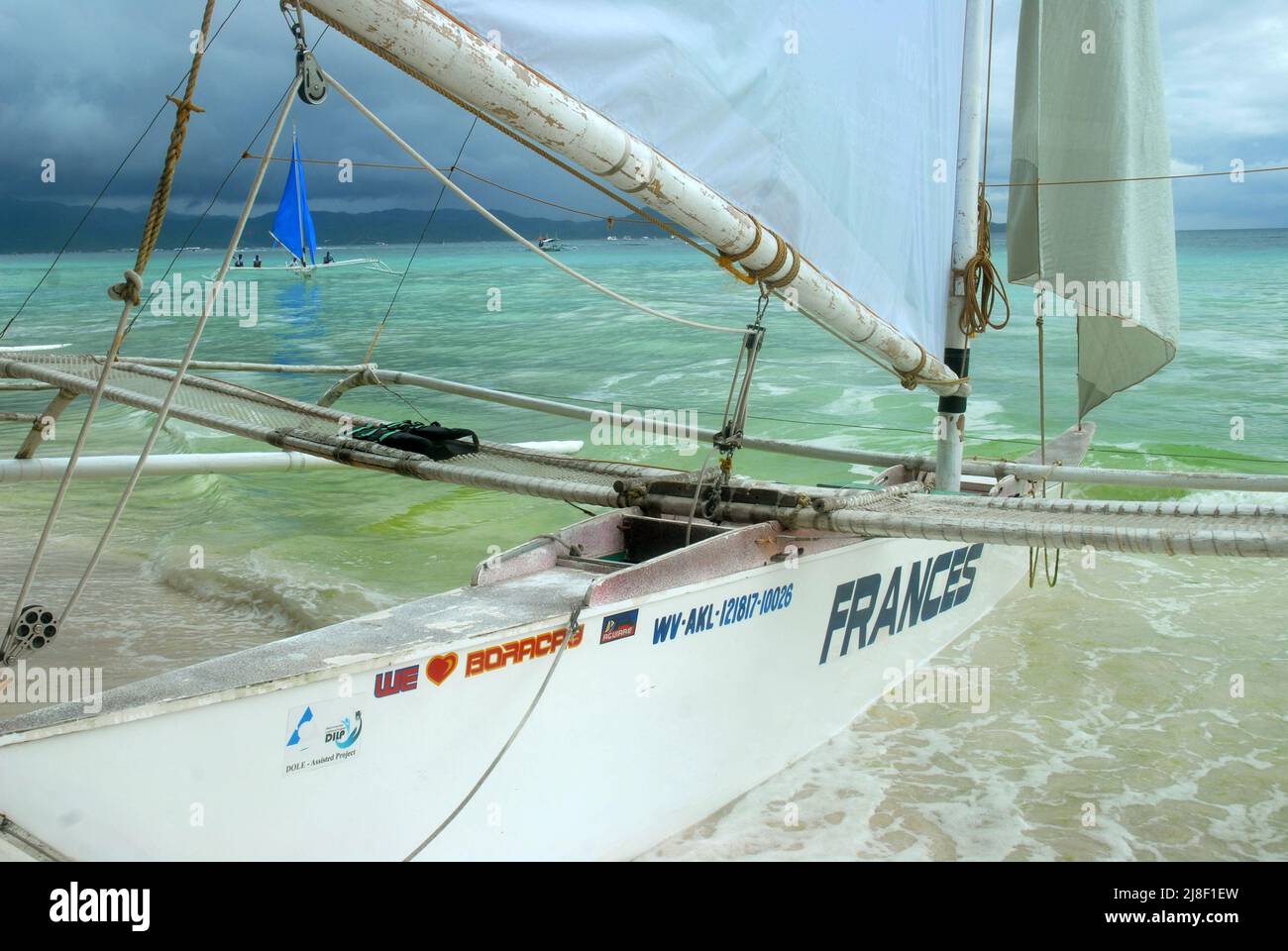 Paraw Boats, White Beach, Boracay, The Visayas, Philippines, Southeast ...