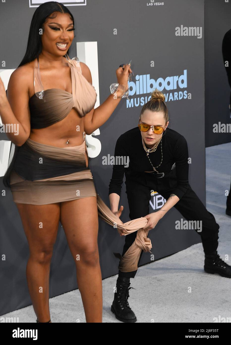 Megan Thee Stallion and Cara Delevingne attends the 2022 Billboard Music Awards at MGM Grand ...