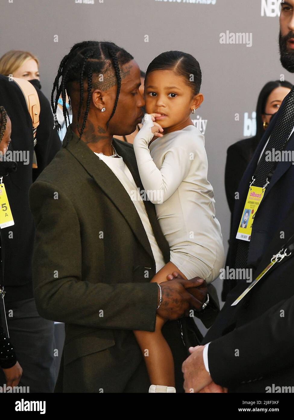 Travis Scott and Daughter Stormi Scott attend the 2022 Billboard Music ...