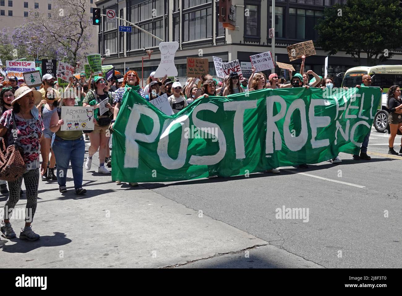 Los Angeles, CA / USA - May 14, 2022: Demonstrators supporting women’s ...
