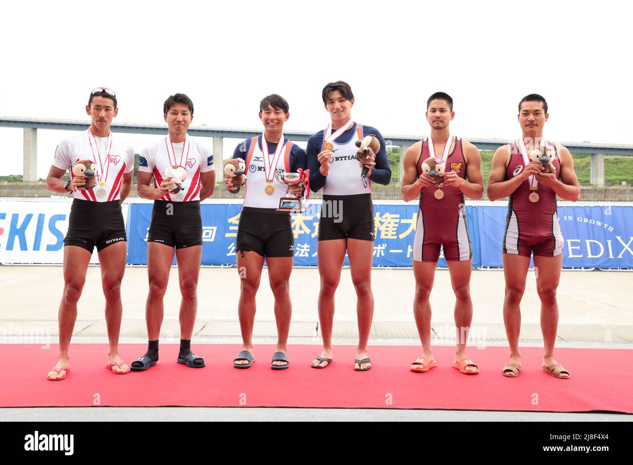 Tokyo, Japan. 15th May, 2022. (L-R) Mitsuo Nishimura & Hideki Omoto (), Hideo Toyama & Tatsuya ...