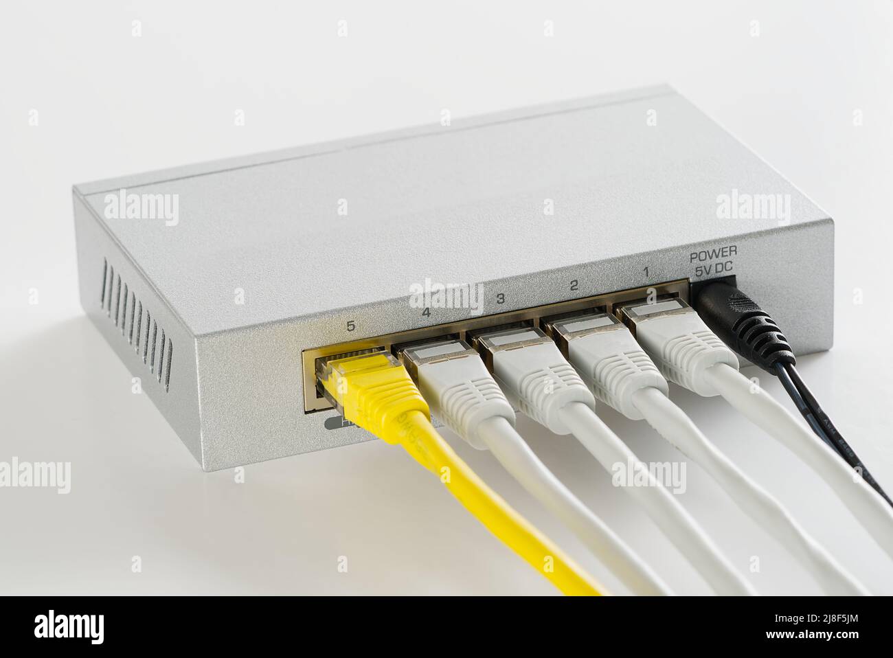 Small router and switch. tcp ip network business concept. High ...
