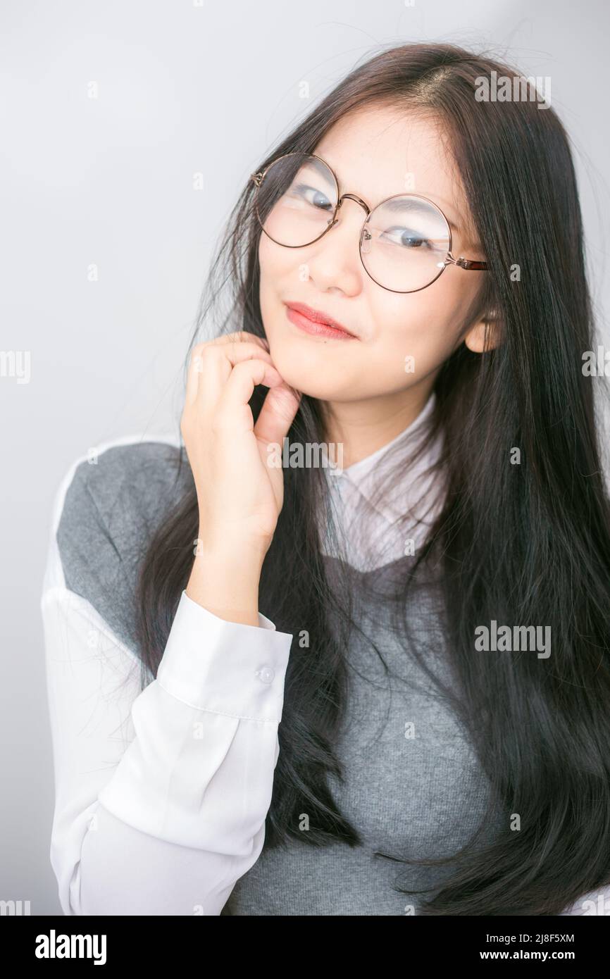 Beautiful asian women wear glasses, Natural beauty woman Stock Photo ...