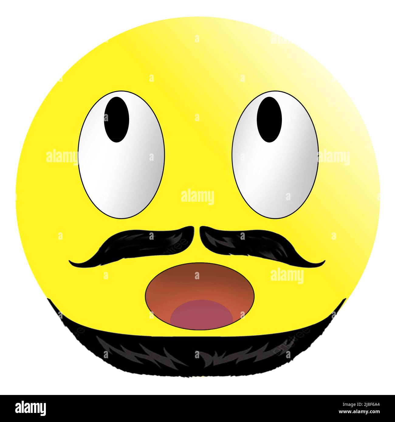 Cartoon Happy Face With Mustache