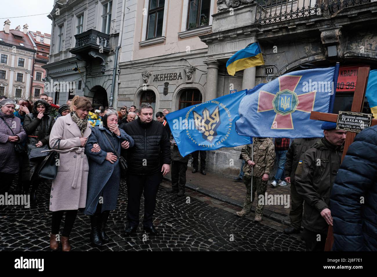 Lviv, Ukraine. 21st Apr, 2022. Members of the Kulchitsky battalion of ...