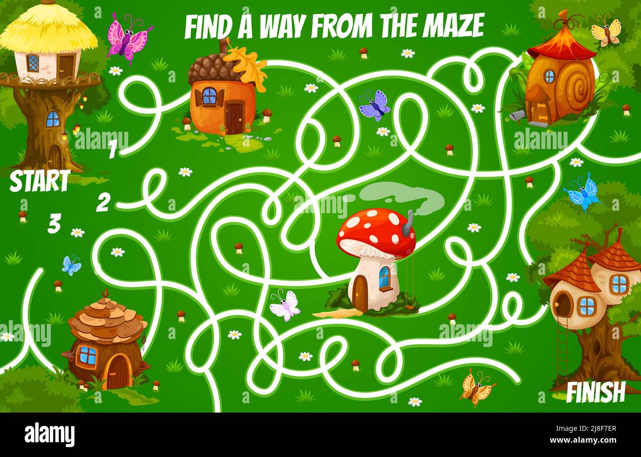 Labyrinth maze with wooden, acorn, snail, mushroom and nest cartoon ... Labyrinth maze with wooden, acorn, snail, mushroom and nest cartoon ...