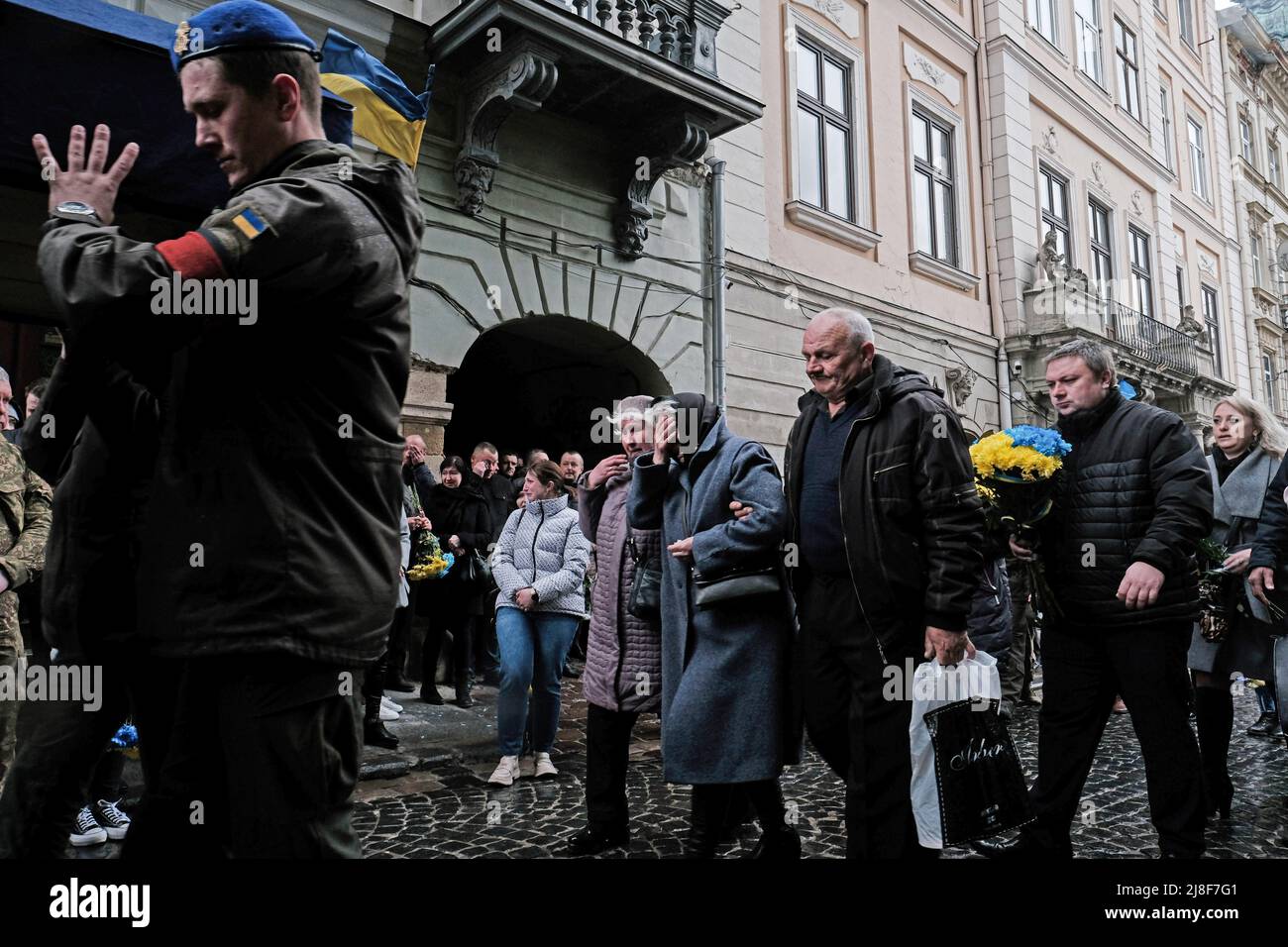 Lviv, Ukraine. 21st Apr, 2022. Members of the Kulchitsky battalion of ...