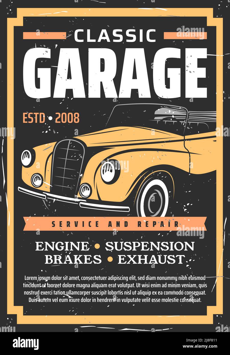 Old automobile vintage garage vertical Stock Vector Images - Alamy