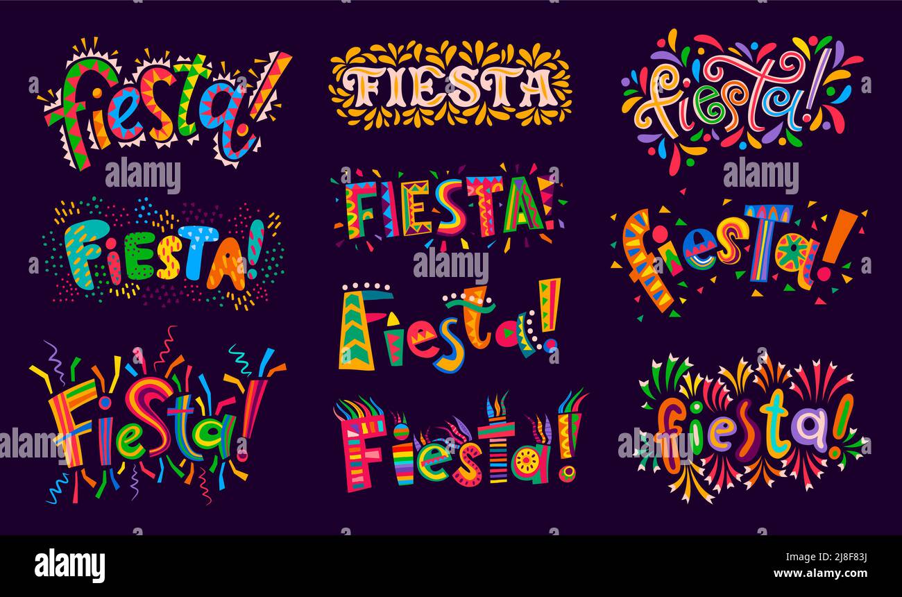 Fiesta Party, mexican, spanish and chile holiday carnival, vector ...