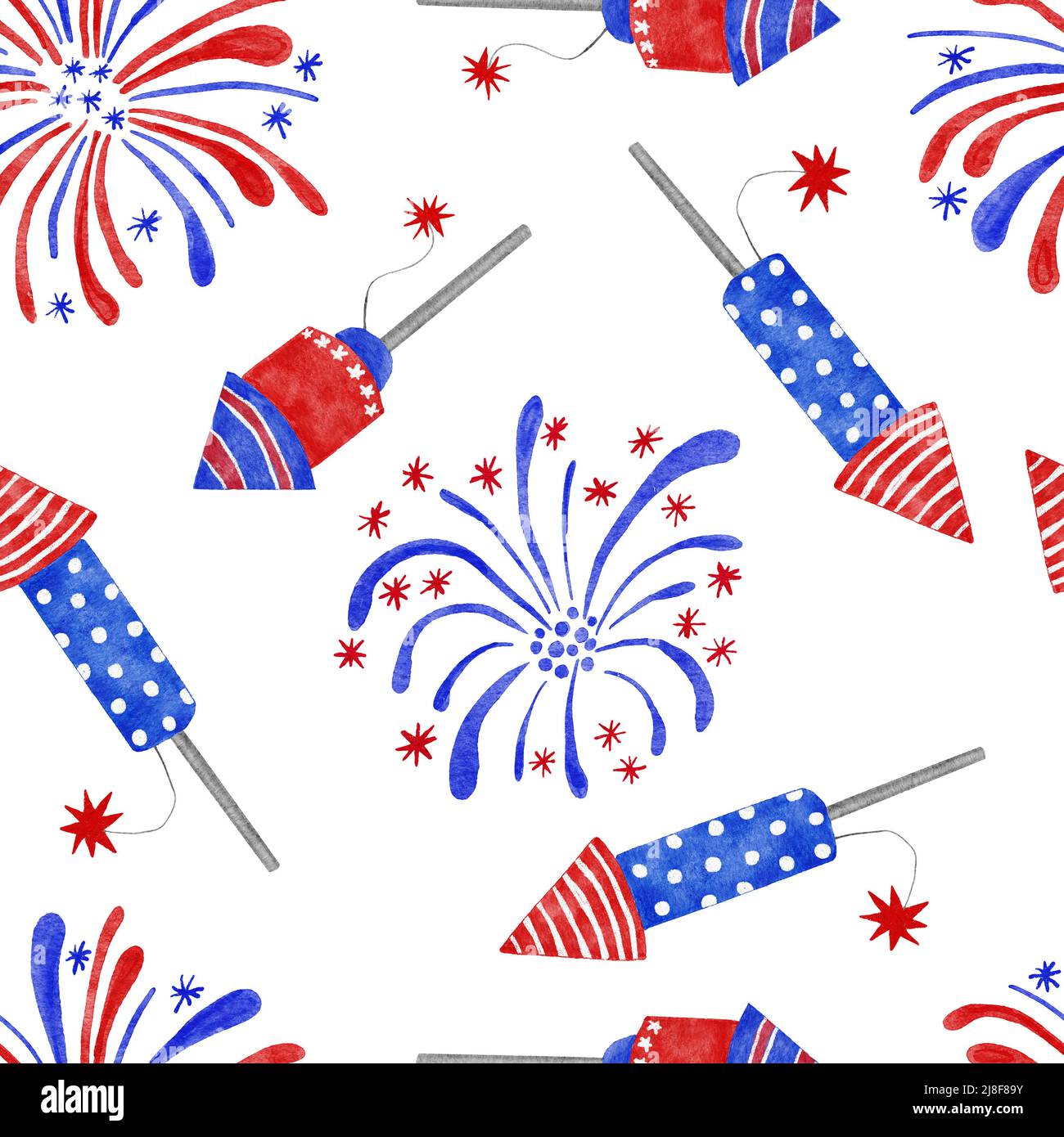 4th Of July Fireworks White Background