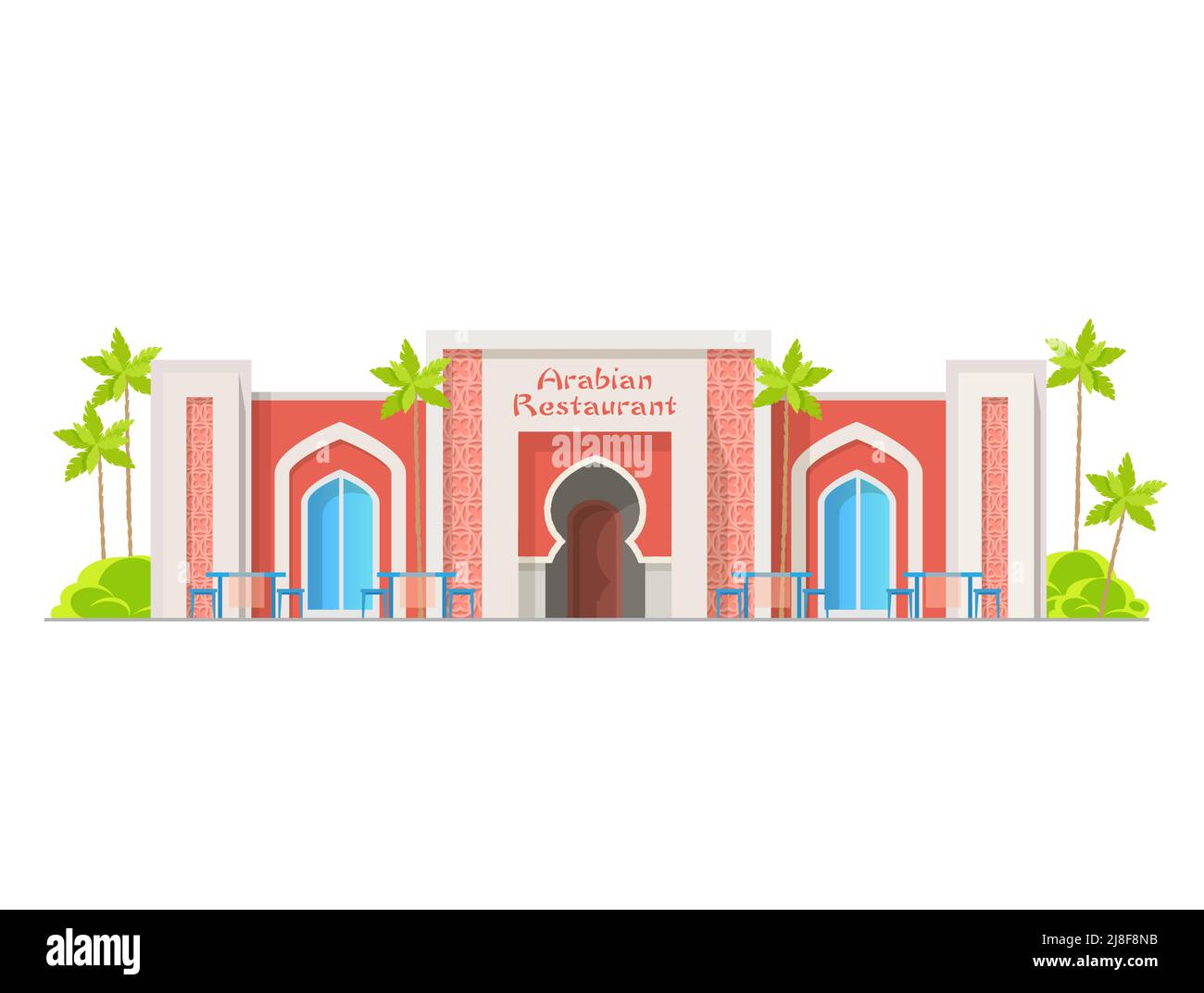 Arabian cuisine restaurant building icon, Eastern Asia food cafe ...