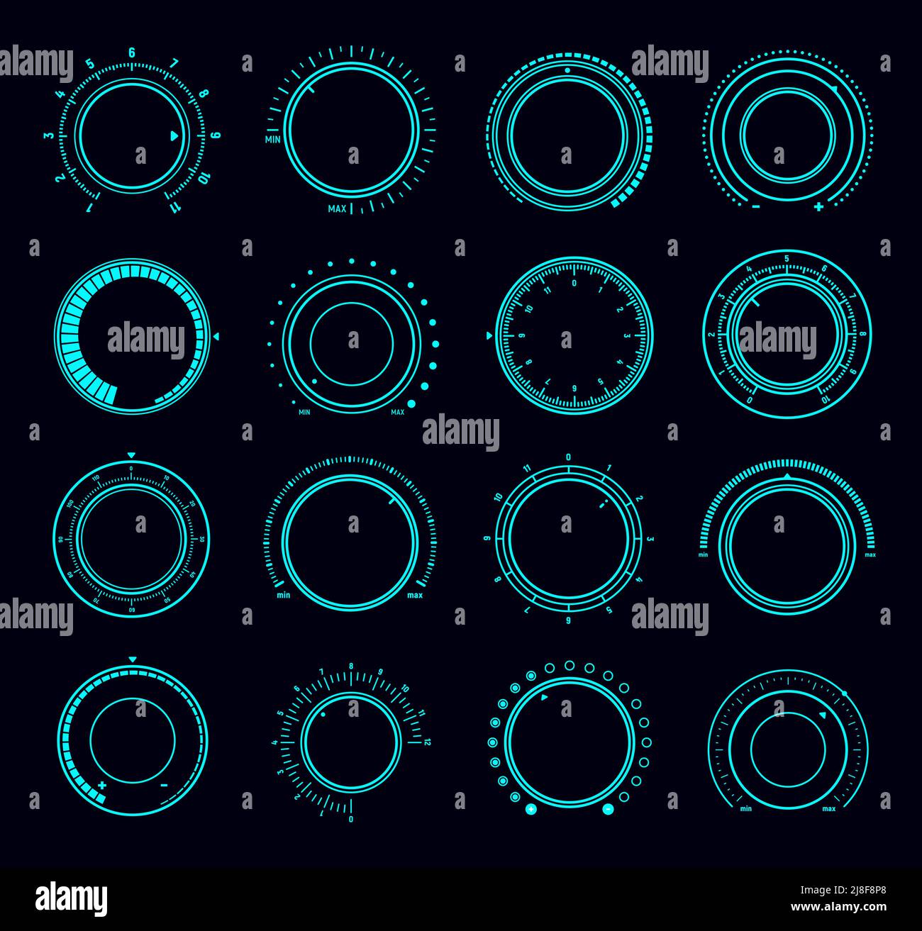 Volume round knob switch dials and music sound control interface ...