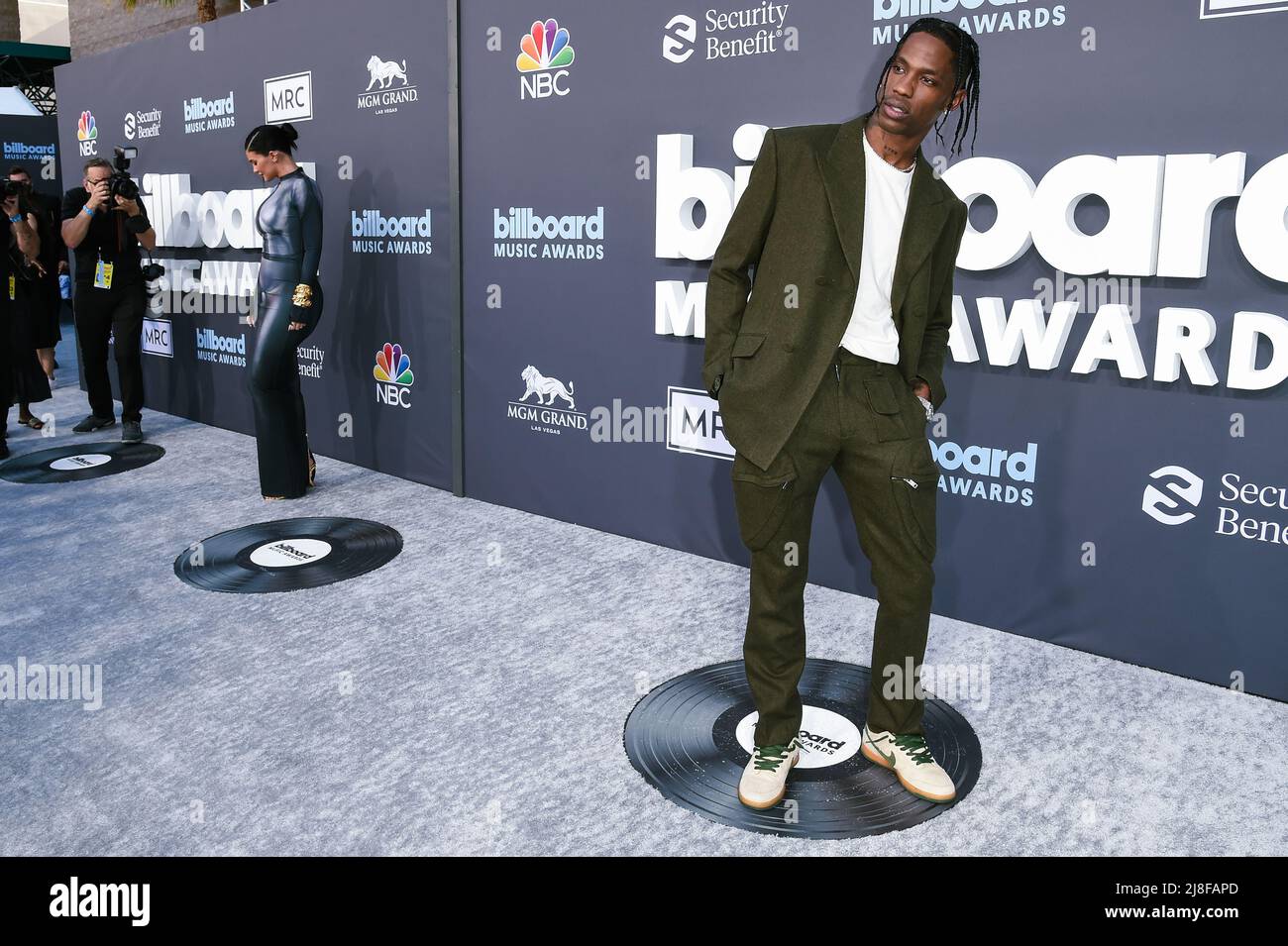 Travis Scott walking on the red carpet at the 2022 Billboard Music ...