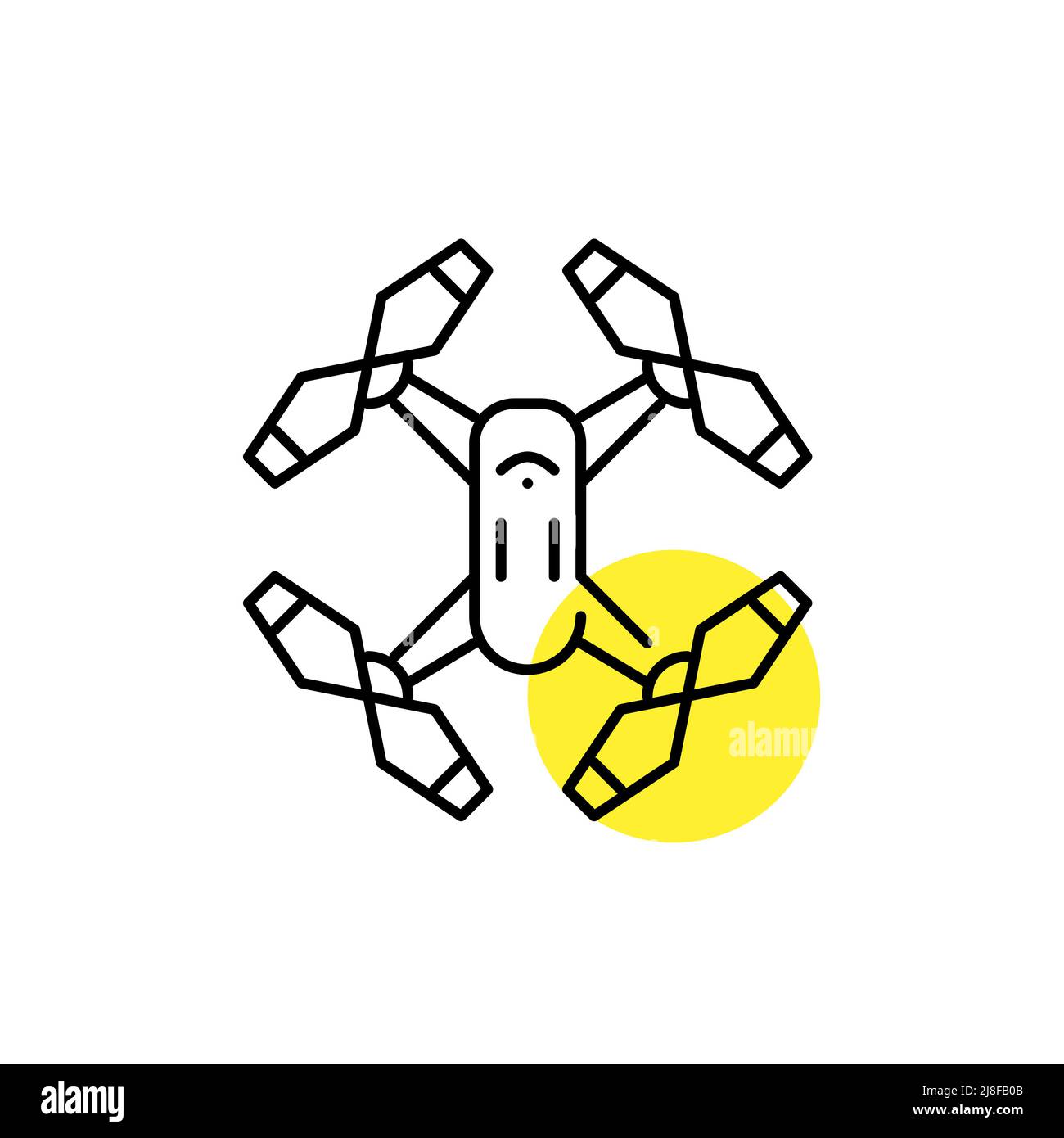 Flying drone top view. Pixel perfect line art icon Stock Vector Image ...