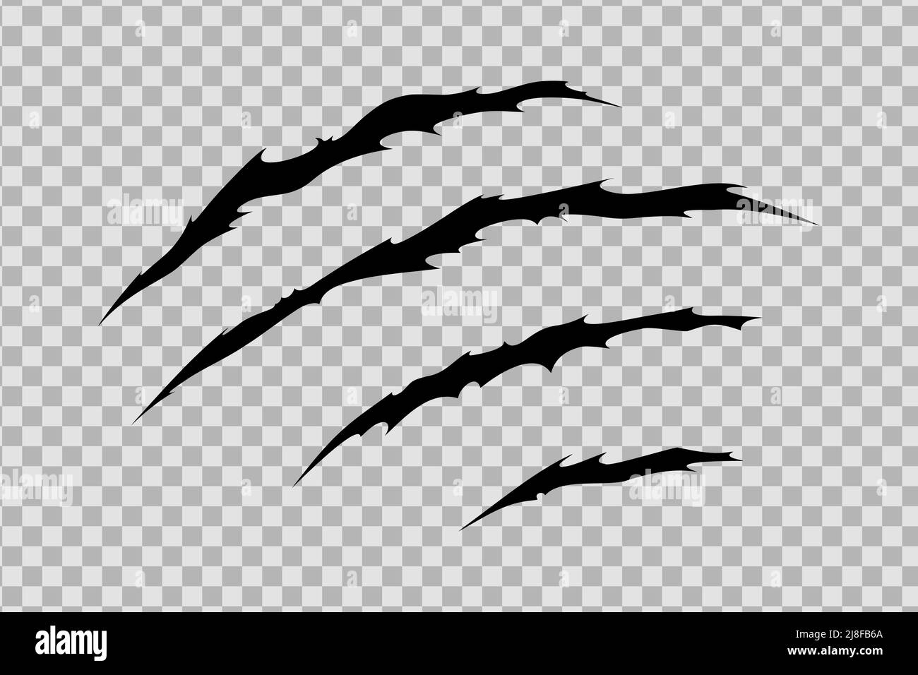 Claw scratches of wild animal. Cat scratches marks isolated in ...