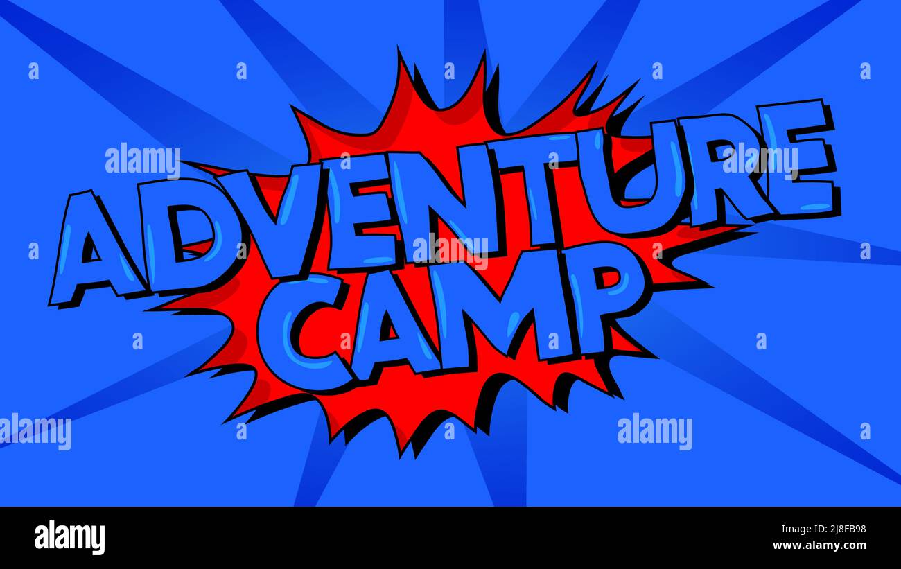 Adventure Camp. Word written with Children's font in cartoon style ...