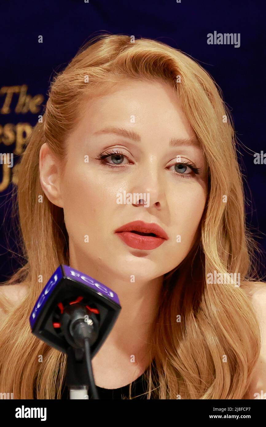 Tokyo, Japan. 16th May, 2022. Ukrainian singer Tina Karol speaks during ...