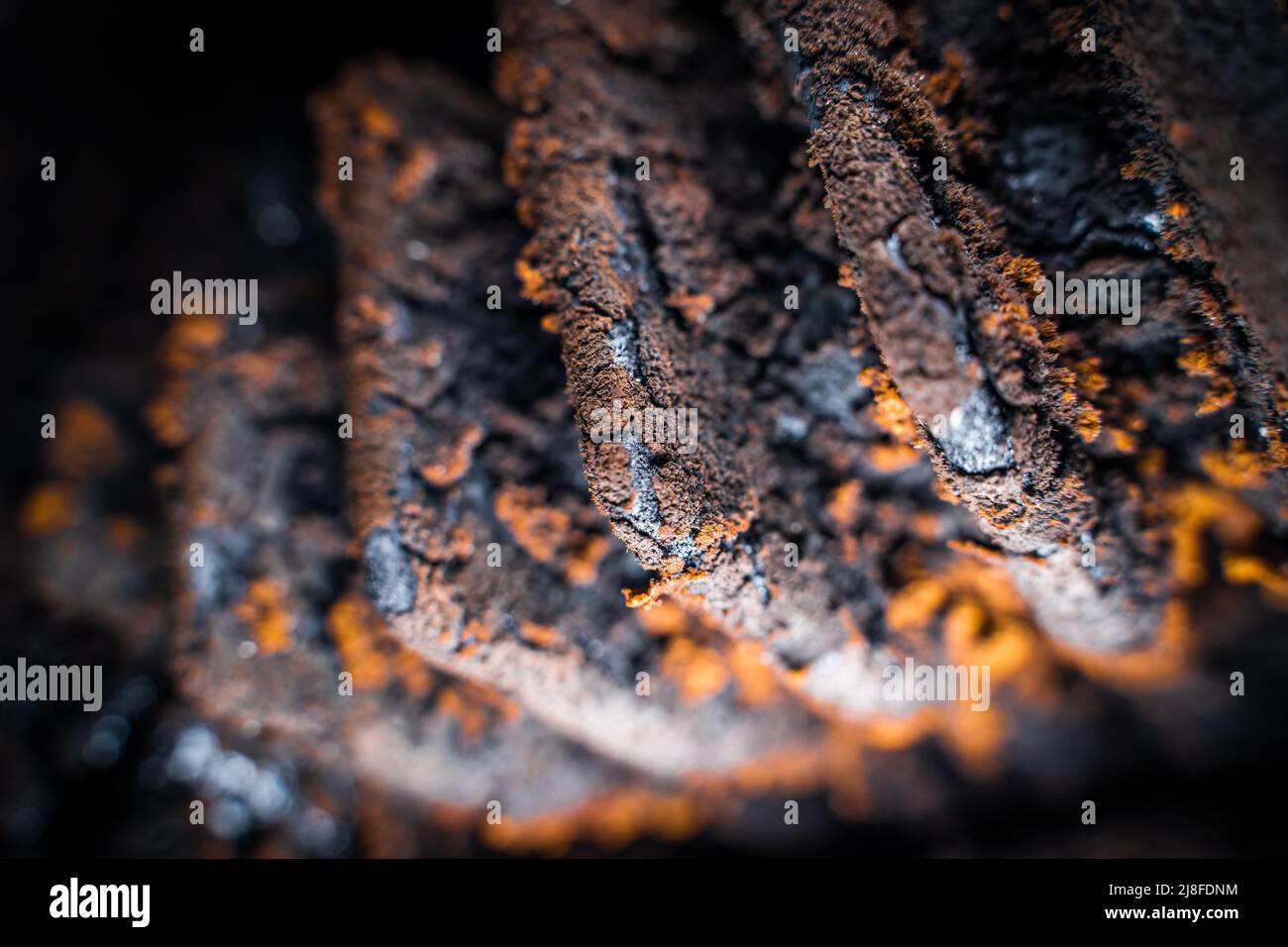 Tar and soot in the furnace of a solid fuel boiler after the heating ...