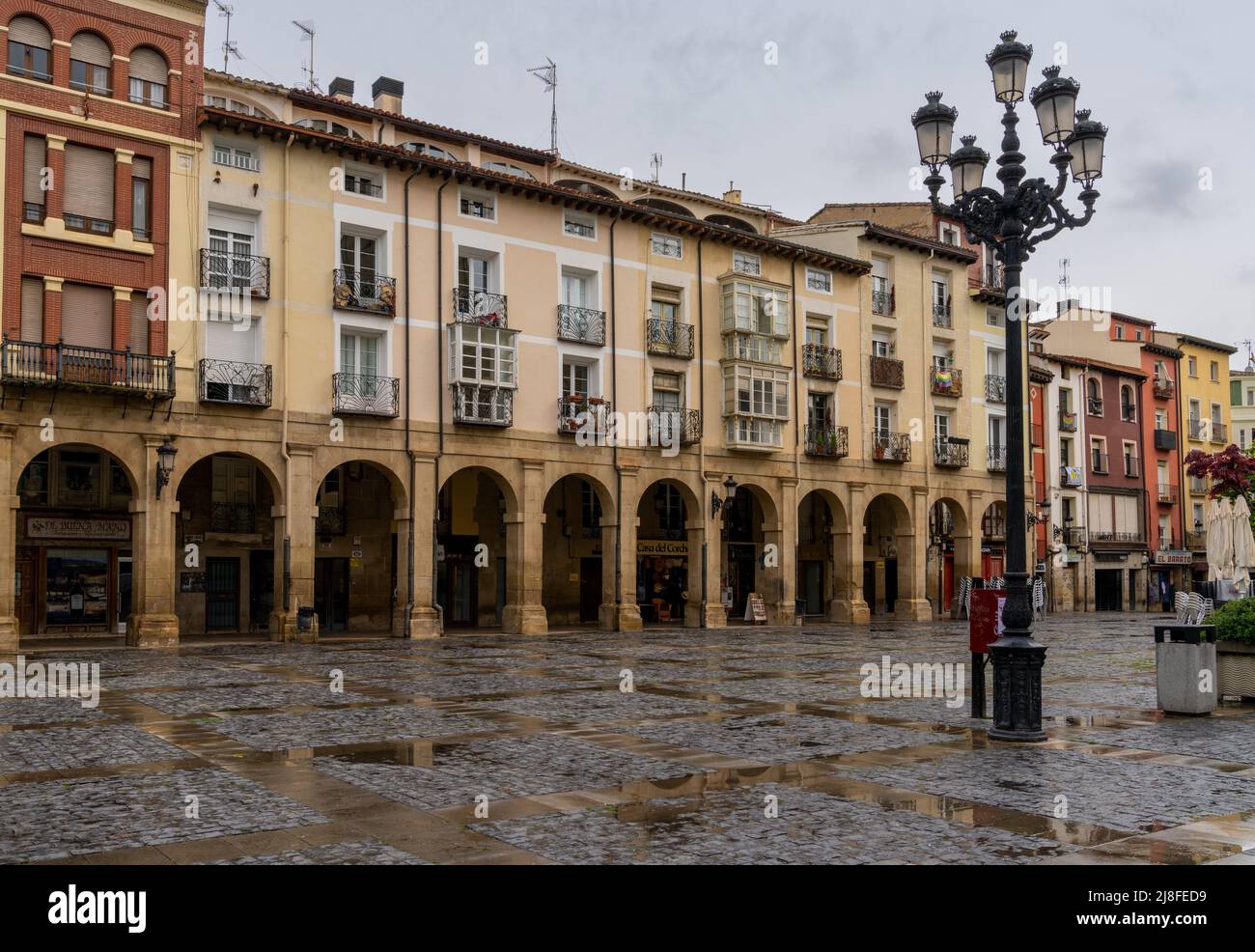 Logrono, Spain - 27 April, 2022: view of the historic Market Square in ...