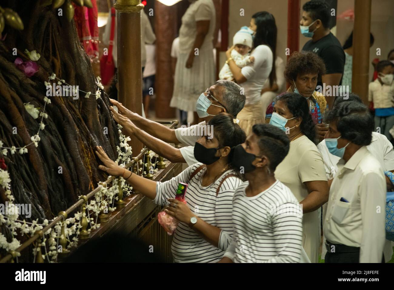May 15, 2022, Colombo, western, Sri Lanka: Buddhist devotees pray at a ...
