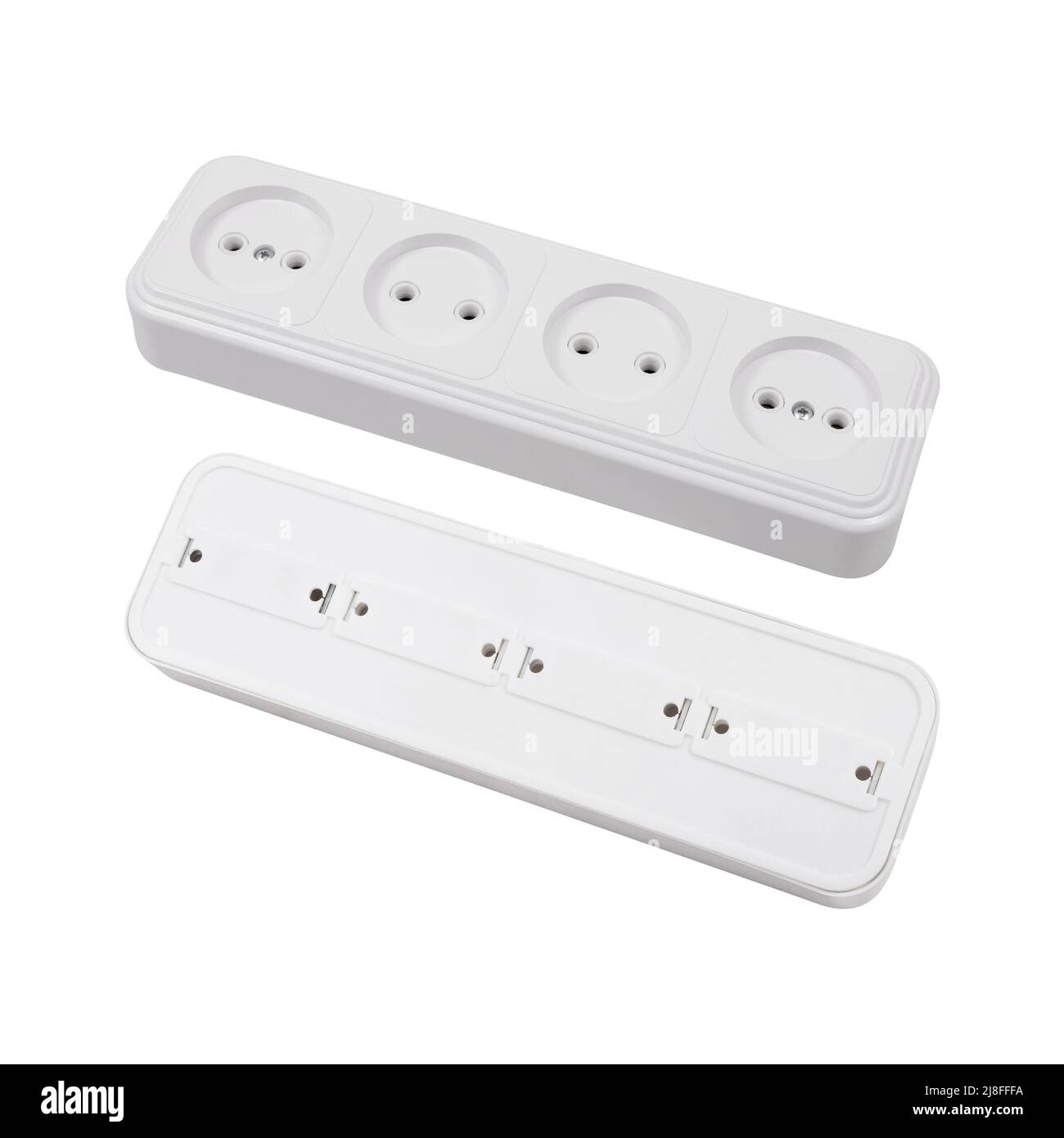 Overhead socket for 4 connectors isolated on a white background. Two ...