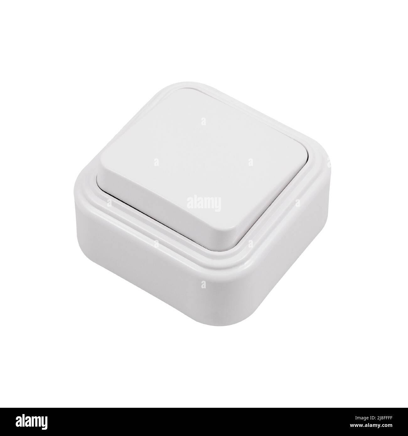 Built-in light switch with 1 key isolated on a white background ...