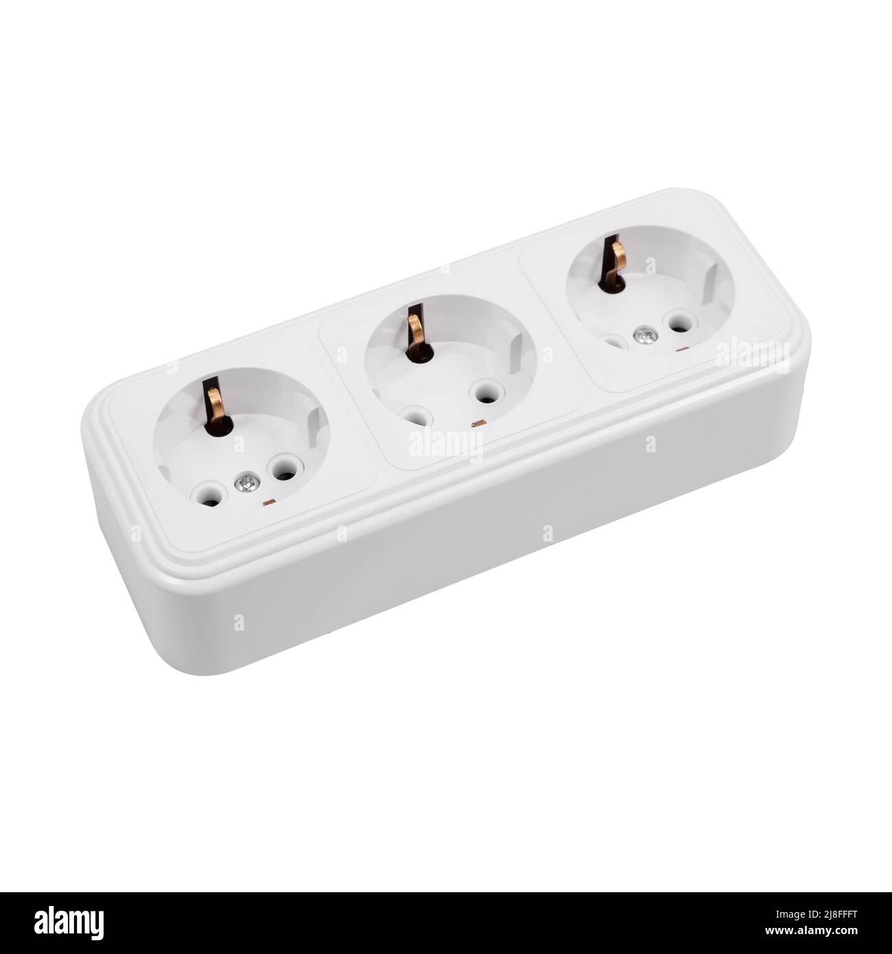 Overhead socket for 3 connectors isolated on a white background. Two ...