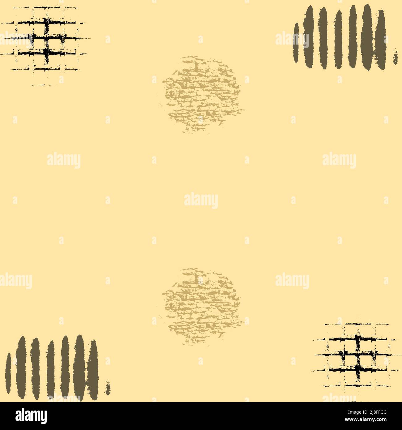 Abstract shapes on a yellow background mix and match seamless repeating ...