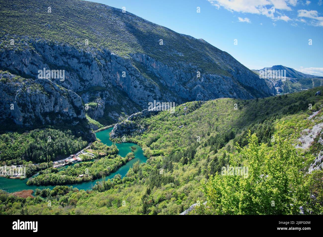 Scenic view of river in karst landscape Stock Photo - Alamy