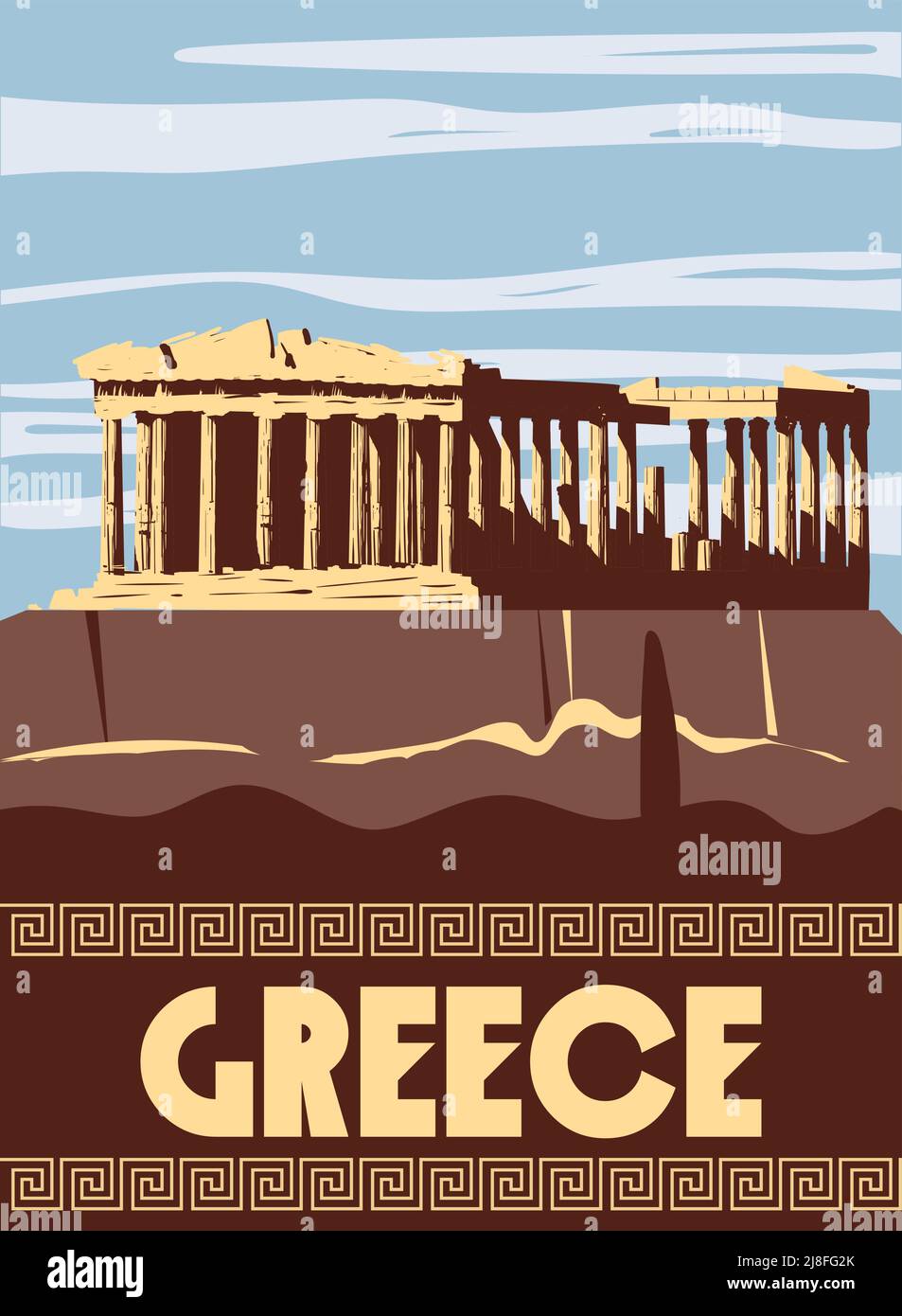 Greece Athens Poster Travel, columns ruins temple antique, old ...