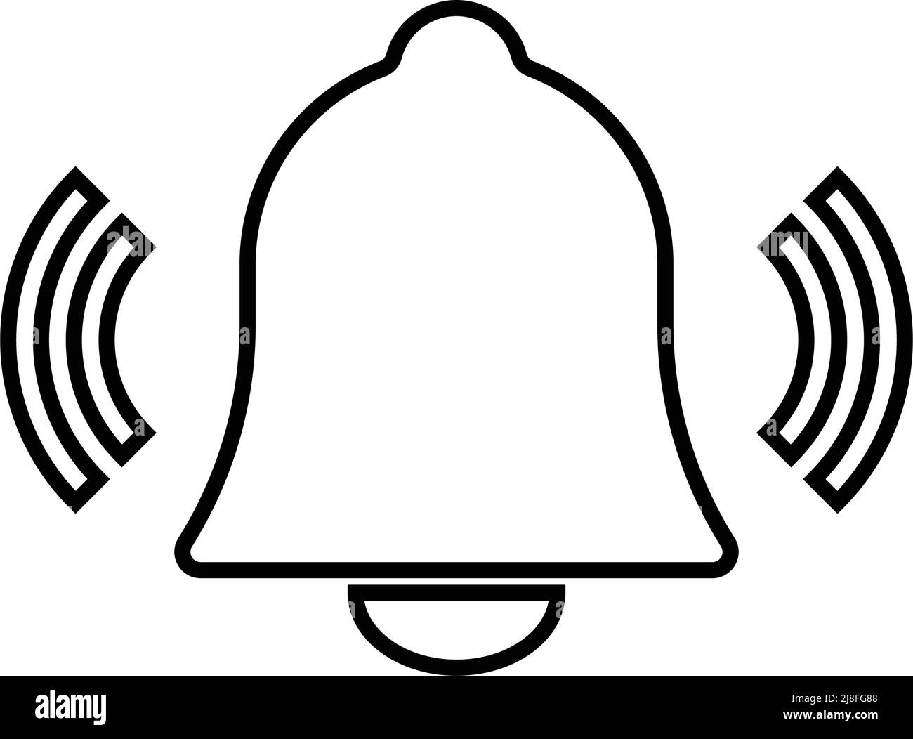 Bell icon with sound. Editable vector Stock Vector Image & Art - Alamy