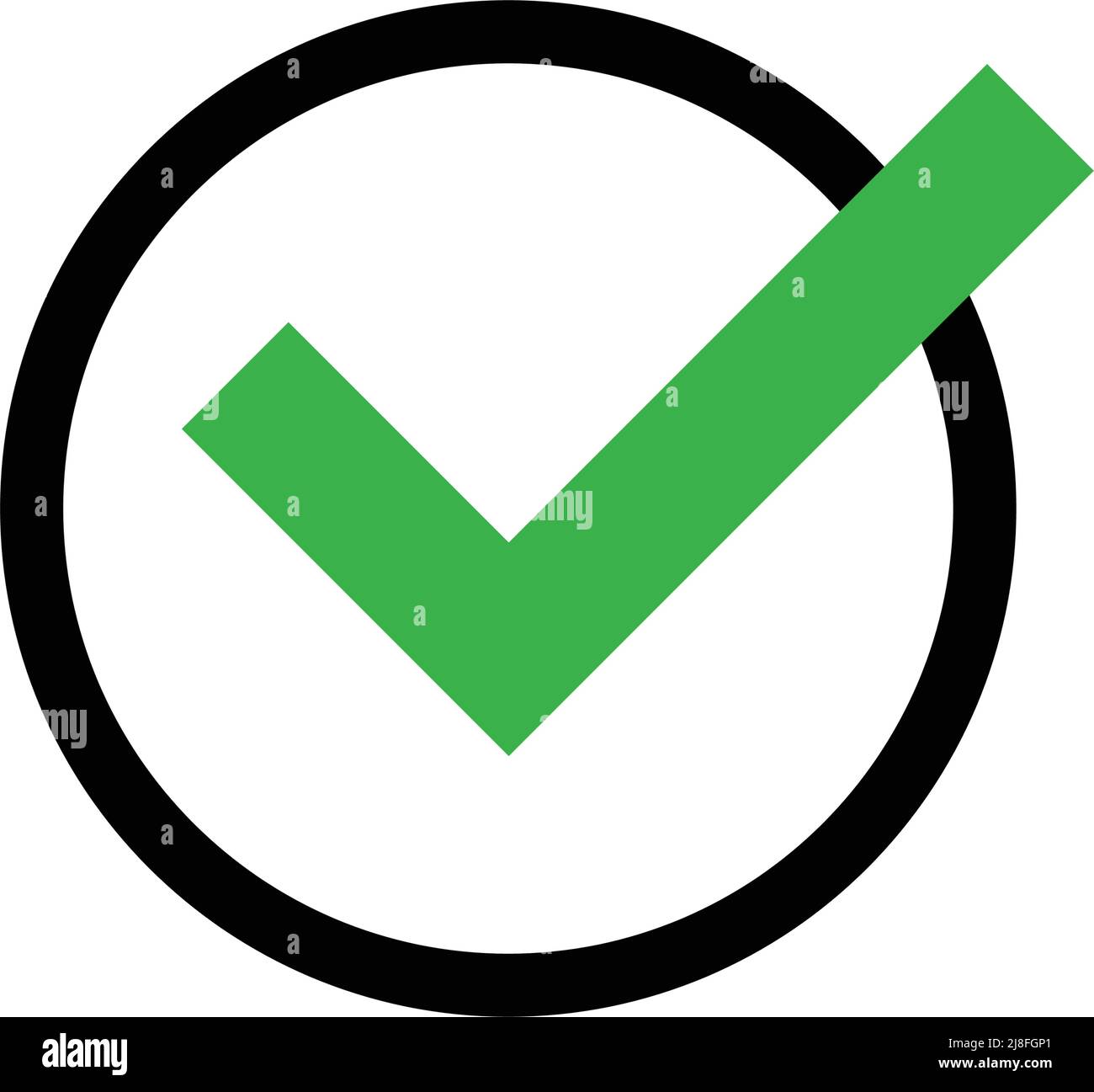 Check mark icon sticking out of a circle. Editable vector Stock Vector ...