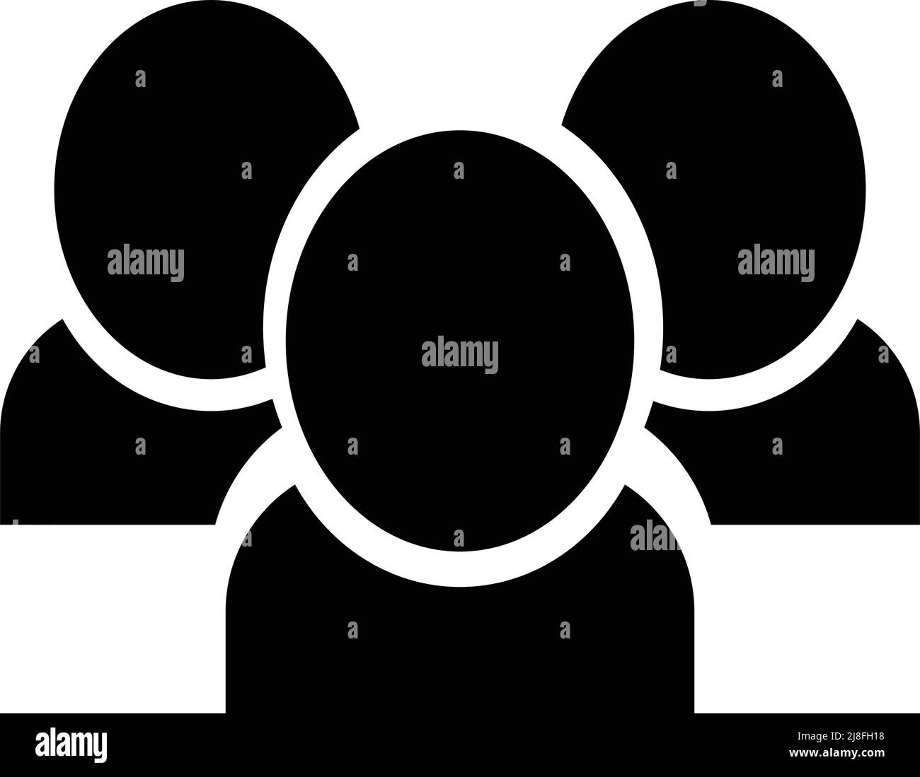 Multiple people silhouette icons. Community icon. Editable vector Stock ...