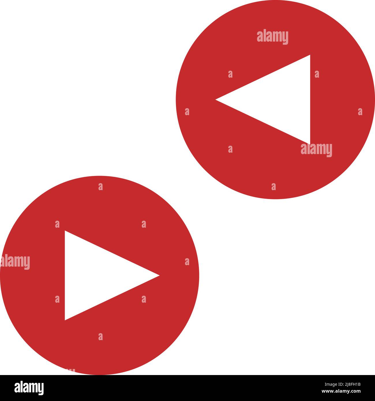 A set of red play button icons. Editable vector Stock Vector Image ...