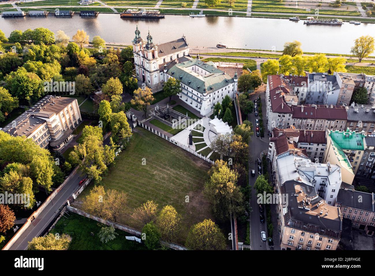 (EDITORS NOTE: Image taken with drone)Aerial view of a Church on the ...