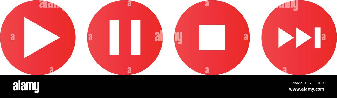 A set of control buttons. Editable vector Stock Vector Image & Art - Alamy