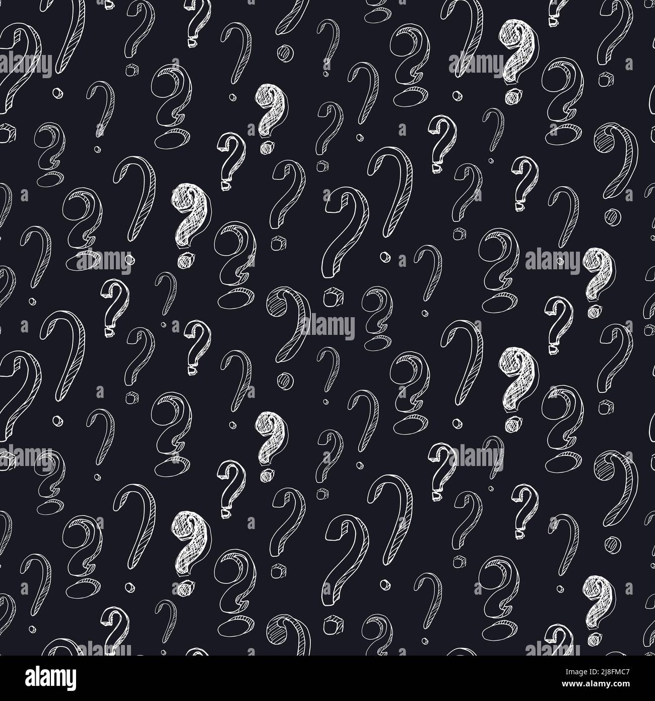 Seamless pattern with hand drawn question marks. Doodle punctuation ...