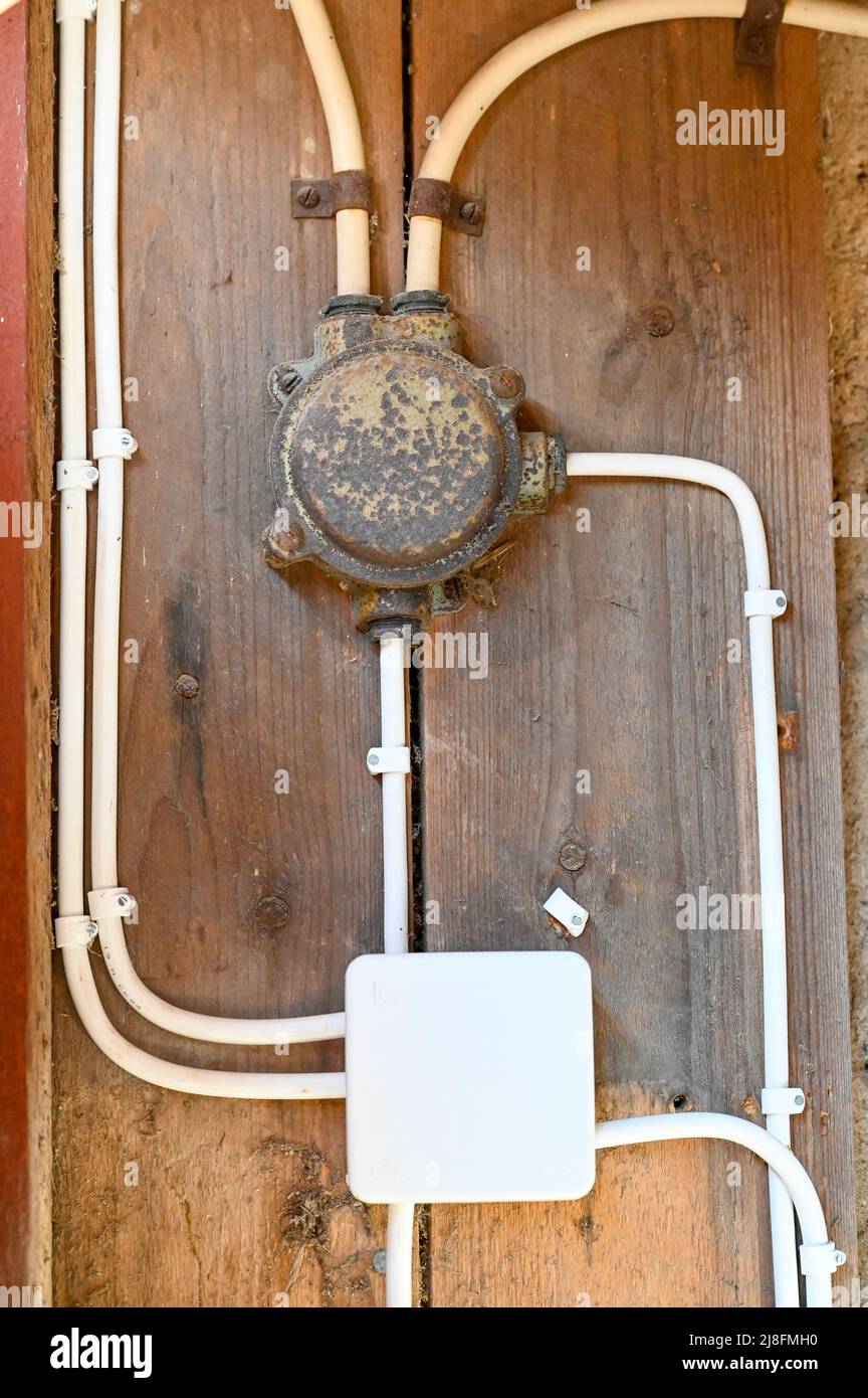 Old electric boxes hi-res stock photography and images - Alamy