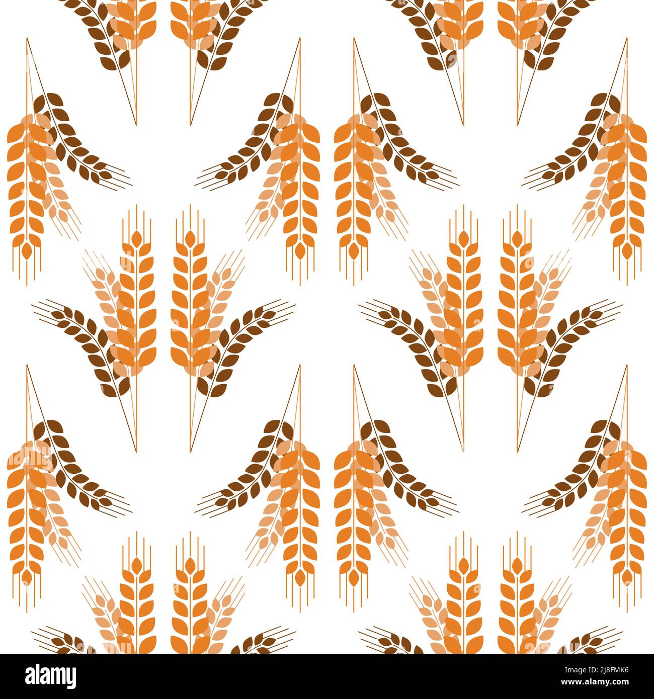 Ear of wheat rye golden yellow seamless pattern for textile design ...