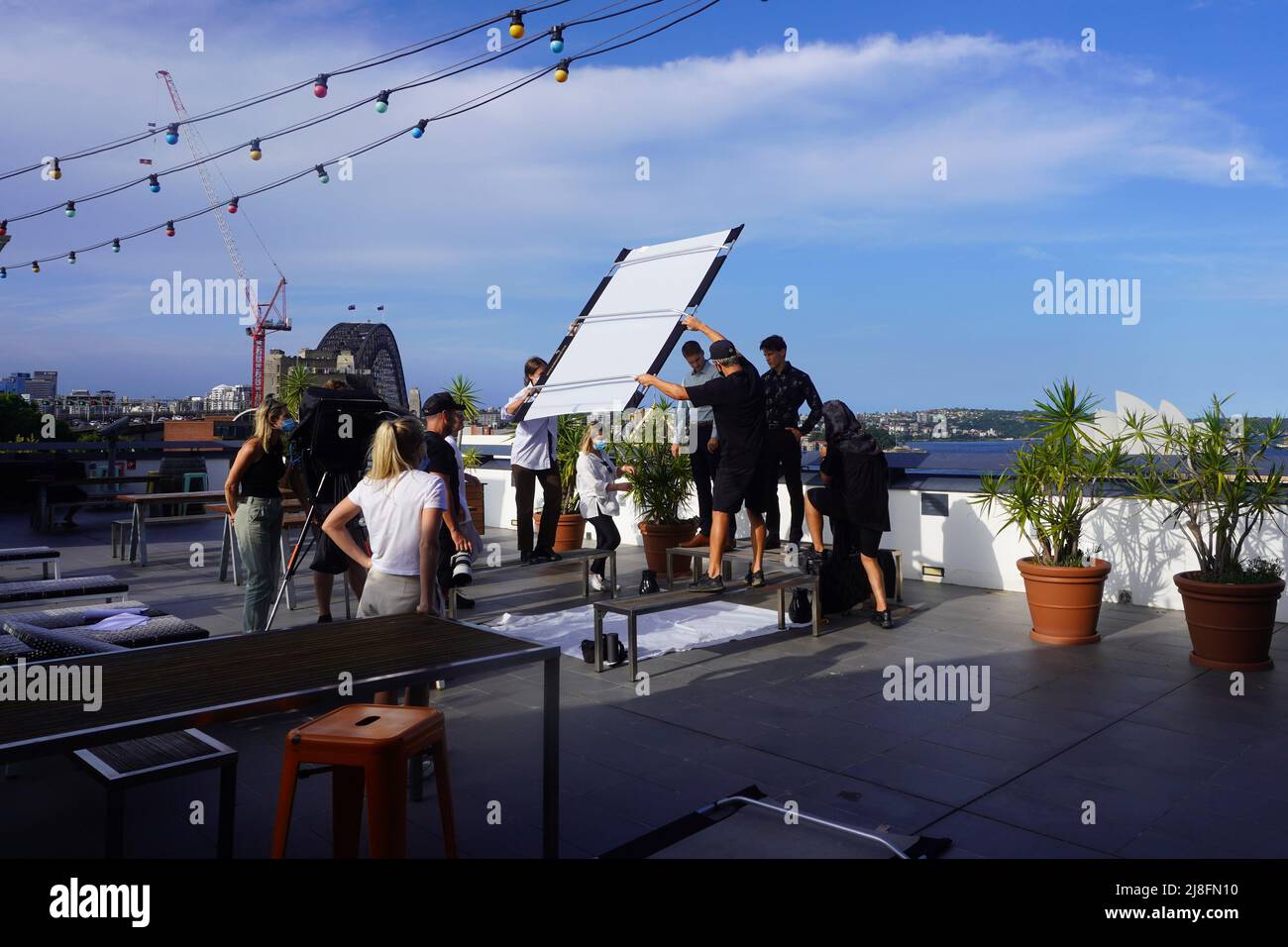 Photo Shoot in Progress on a Roof Top in the Rocks Stock Photo - Alamy