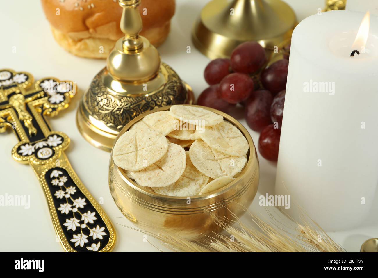Concept or composition of Eucharist, close up Stock Photo - Alamy