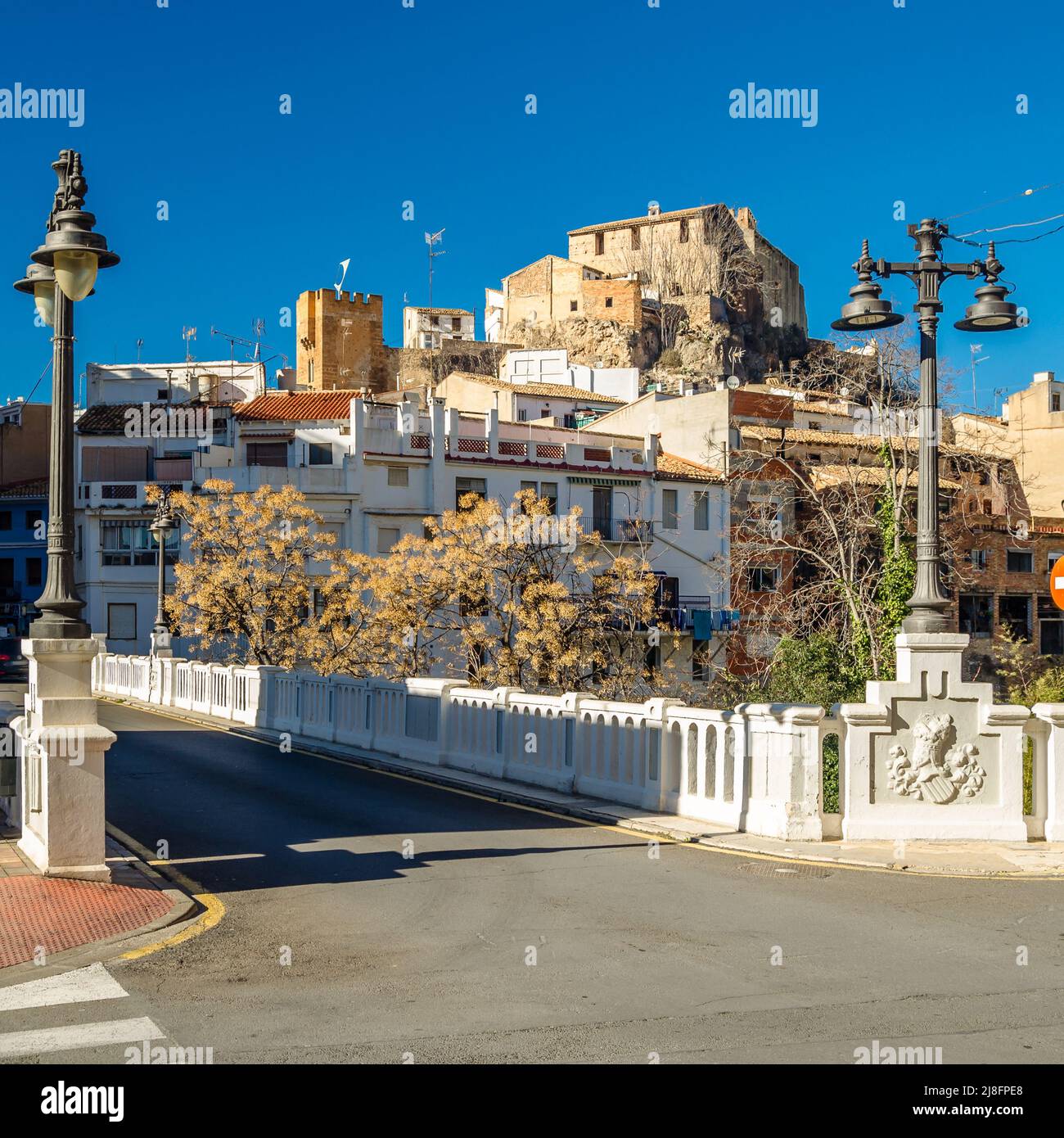 View of the town of Buñol, Valencian Community, Spain, known for the ...