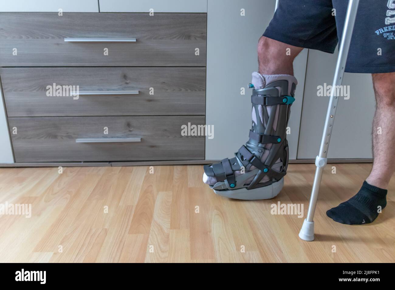 European man after Achilles tendon rupture operation is back home with ...