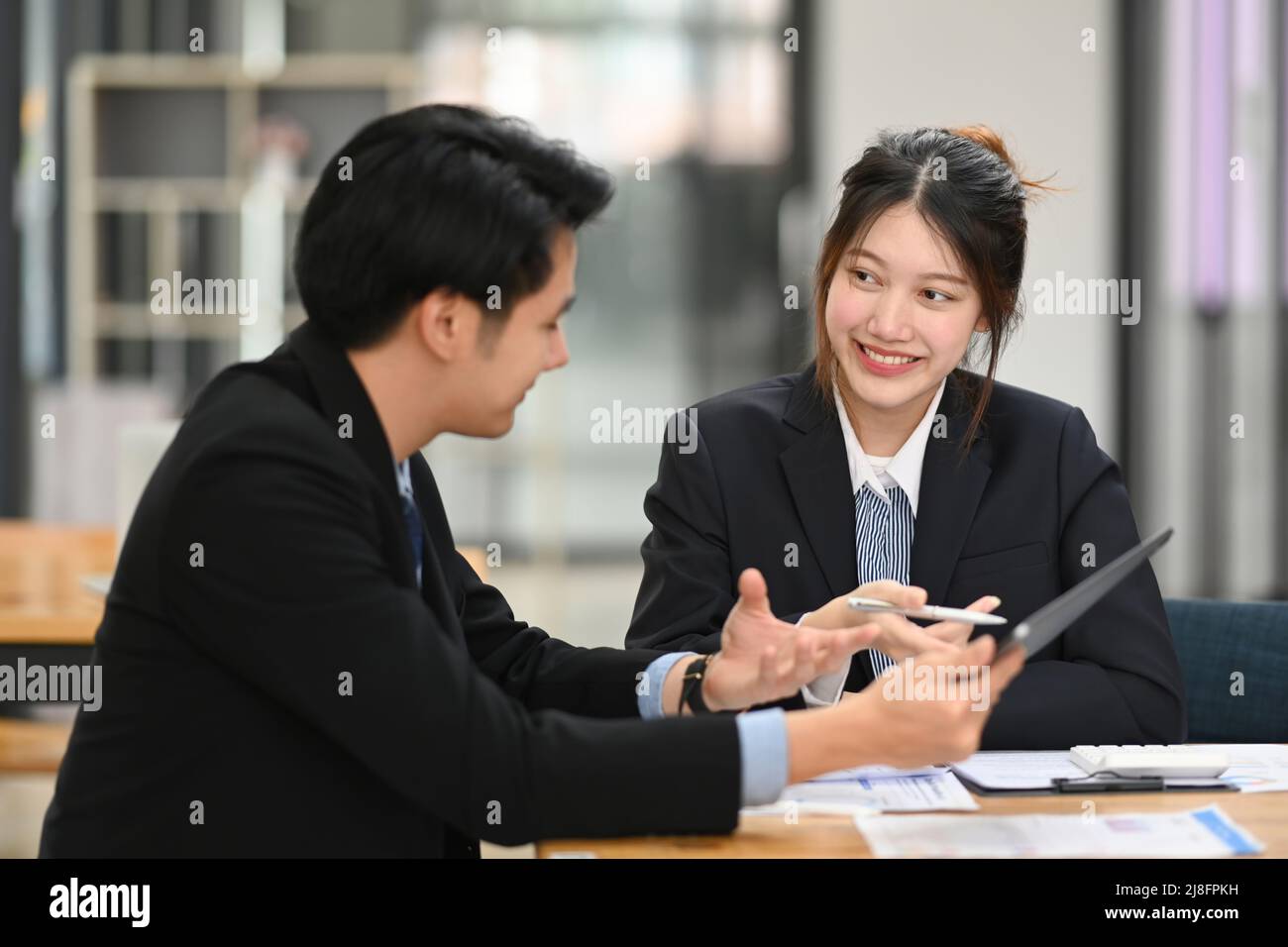 Business people analyzing financial reports hi-res stock photography ...